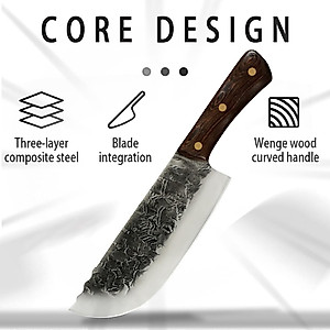 Lifespace 7,5in Hammer Forged Chef Cleaver