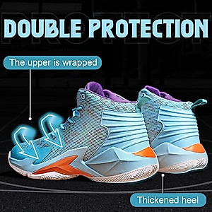CJSPORX Zapatos de Basketball Breathable Non Slip Outdoor Fashion Sneakers Blue-2 Size 10