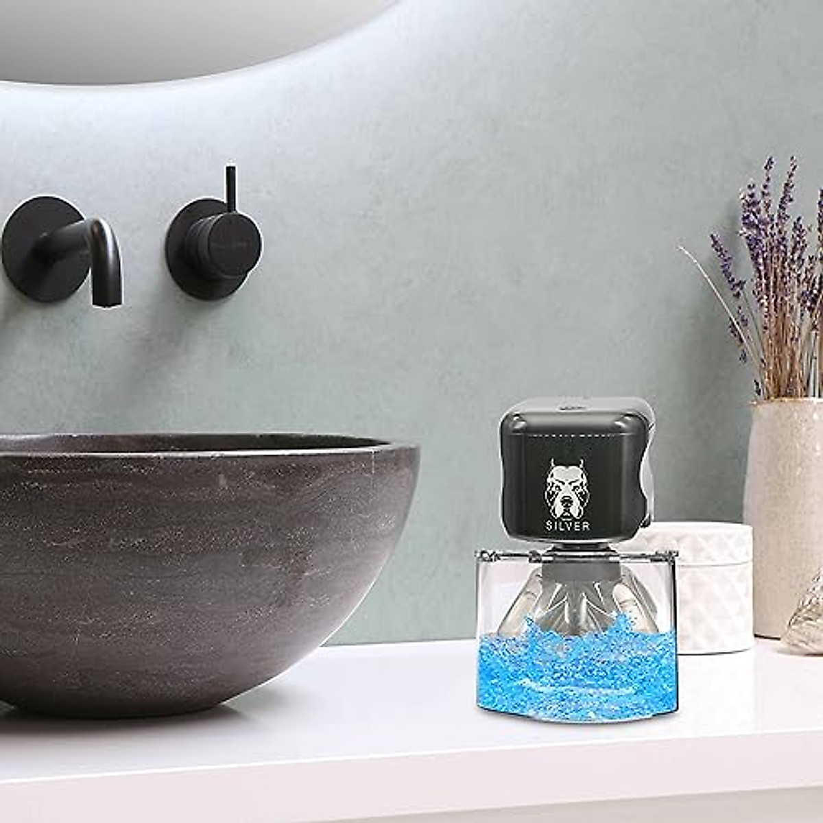 Transparent Glass Skull Shaver Rinse Stand - Compatible with Pitbull Skull Shaver and Electric Pitbull,Palm, Butterfly Kiss, Butterfly Pro and Bald Eagle Shavers for Men and Women.