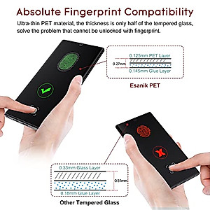 Esanik [2+2Pack] Privacy Screen Protector for Samsung Galaxy S23 Ultra 6.8-inch [NOT for S23 Plus/S23] Anti Spy PET Film(NOT Glass) with Easy Installation Frame + Camera Lens Protector Fingerprint ID Compatible