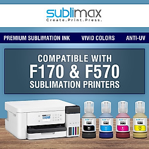 Sublimax Sublimation Ink for Epson EcoTank Supertank Printer with 4 Tapes Cyan-Yellow-Magenta-Black