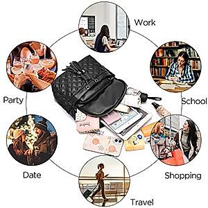 I IHAYNER Girls Fashion Backpack Purse for Women Mini Backpack for Teen Girls PU Leather Multipurpose Travel Backpack with Charm Tassel Black