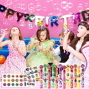 24PCS Roller Skate DIY Bubble Wands Party Favors 96PCS Stickers for Goodie Bag Fillers Pinata Stuffers, Mini Bubble Bulk Birthday Party Supplies Toys Gifts Class Prizes for Toddlers Boys Girls