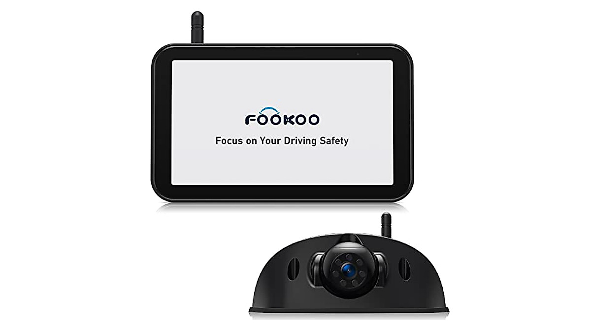 Fookoo 1080P Wireless RV Backup Camera with 5-Inch HD Monitor