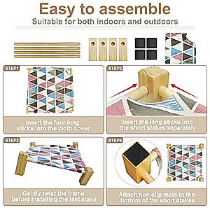 Elevated Cat Bed Raised Floor Hammock for 2 Cats with Stand Lifted Kitty Cots 18x18in for Small Dogs Puppy Rabbit Bunny No Drill Pet Lounger Easy to Assemble Indoor Outdoor