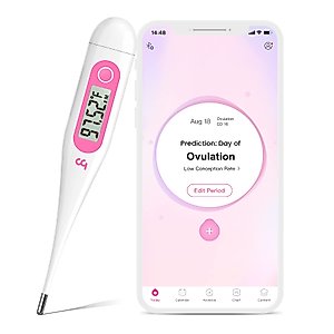 femometer Digital Basal Thermometer, Accurate Baby Thermometer for Fever, 1/100th Degree High-Precision Oral Thermometer for Pregnancy & Natural Family Plan Pink