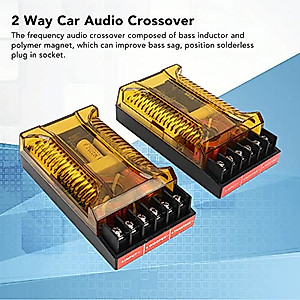 Car Audio Crossover, 1 Pair Max Power 120W 2 Way Car Audio Passive Crossover 60w Output Universal Electronic Audio Crossover Car Audio Tweeter for Vehicle
