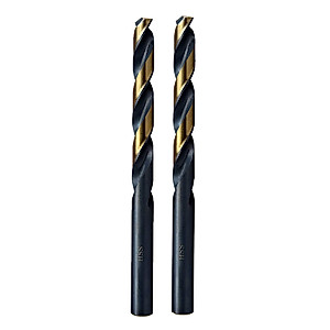 MAXTOOL 10.3mm 2pcs Identical Jobber Length Drills HSS M2 Twist Drill Bits Metric Fully Ground Black & Bronze Straight Shank Drills; JBM02H10R103P2