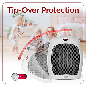 BLACK+DECKER Portable Space Heater, 1500W Small Space Heater with Overheat Protection for Indoor Use