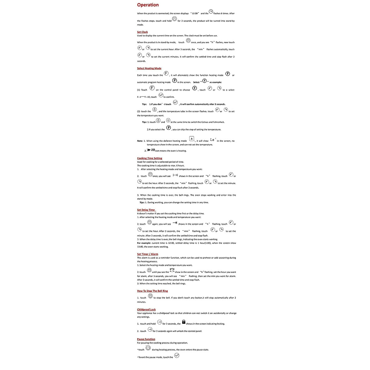 AMZCHEF Single Wall Oven 24" Built-in Electric Ovens with 11 Functions, 8 Automatic Recipes, 2800W, 240V, 2.5Cu.f Convection Wall Oven in Stainless Steel, Touch Control, Timer, Safety Lock,Upgraded
