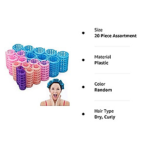 Ahier Hair Roller, 20 Pack Self Grip Roller, 4 Kinds Hairdressing Curlers for DIY or Hair Salon (Barrel type) (Barrel type)