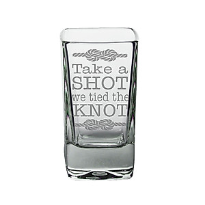 Take a Shot we Tied the Knot Engraved Personalized front back Wedding Party Reception Favors Just Married for Bride Groom Engraved Groomsmen Gift