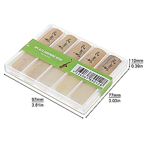 OriGlam 10pcs Alto Sax Saxophone Reeds 2.5 Reed, Alto bE Saxophone Reeds Lade Bamboo 2-1/2 Reed Strength 2.5 for Clarinet, Soprano or Alto Sax
