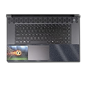 MightySkins Glossy Glitter Skin Compatible with Alienware M17 R5 (2022) Full Wrap Kit - Flaming Soccer Ball | Protective, Durable High-Gloss Glitter Finish | Easy to Apply | Made in The USA