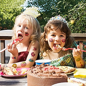 Donut Temporary Tattoos Birthday Party Decorations Supplies Party Favors 96PCS Tattoos Stickers Cute Kids Girls Boys Gifts Classroom School Prizes Themed Christmas