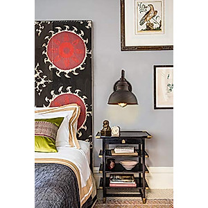 DIRYZON EUL Rustic Gooseneck Wall Sconce Outdoor/Indoor Farmhouse Porch Light 1-Light Barn Bedside Wall Light in Antique Copper Finish for Patio Front Door