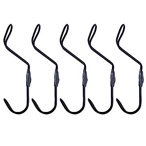 VORCOOL Metal Coat Rack 5Pcs Wall Mounted Dual Coat Hooks Metal Wall Hooks Robe Hook Rustic Double Hooks Coat Hanger for Scarf Bag Towel Key Cap Cup Hat Wall Mount Clothes Rack