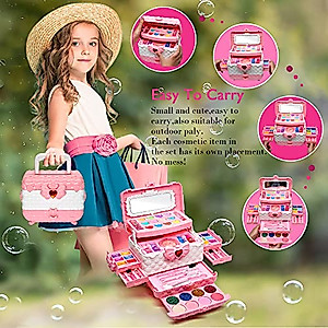 Kids Makeup Kit for Girl - Kids Makeup Kit Toys for Girls,Play Real Makeup Girls Toys,Washable Make Up for Little Girls,Non Toxic Toddlers Cosmetic for Children Age 3-12 Years Old,Teen