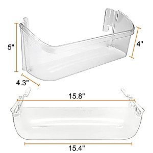 240323002 Refrigerator Door Bin Shelf Compatible with Frigidaire, Replacement Part AP2115742 PS429725 Clear Refrigerator Side Bottom Shelf (2 Pack)