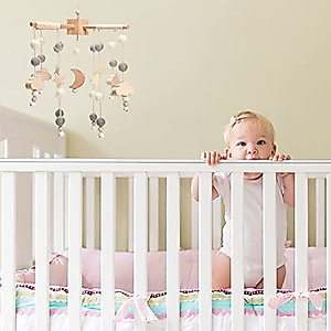 Baby Mobile for Crib | Baby Crib Nursery Mobile Star Moon for Baby Boys and Girls | Boho Nursery Decor | Baby Shower Set for Infant Bedroom Hanging Decoration