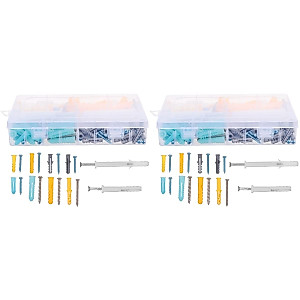 TEHAUX 2 Sets 200pcs Expansion Screw Expansion Tube Screws Assorted Self Tapping Screw Kit Self Tapping Screws Kit Expansion Bolt Expansion Tubes Kit Self-Tapping Screws Wallboard Screw