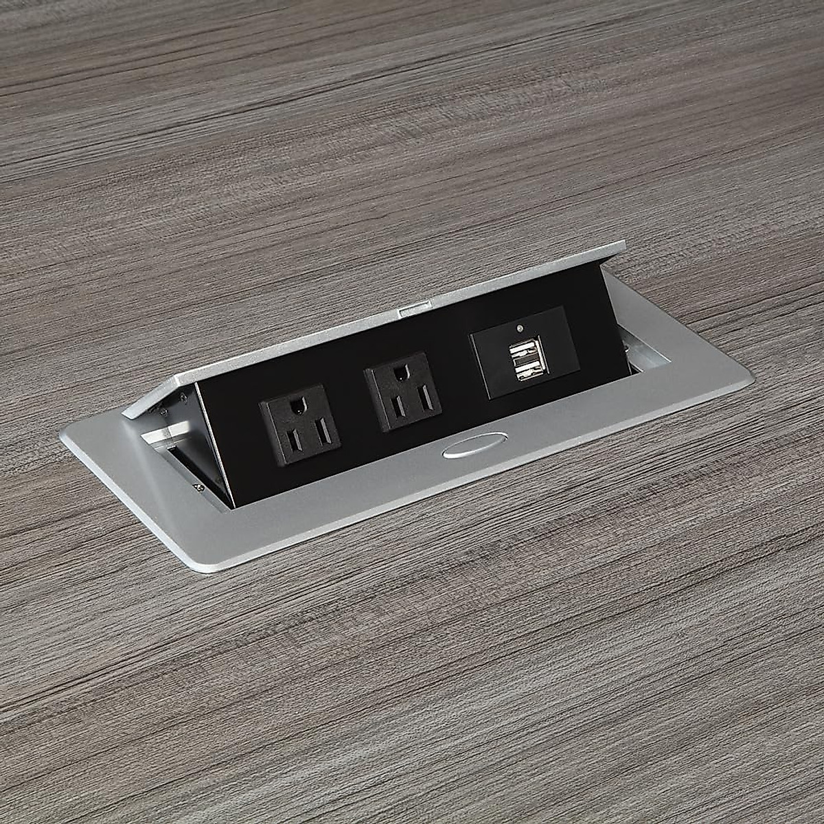 nbf signature series at Work 14' Expandable Conference Table with Warm Ash Laminate Top and Brushed Nickel Painted Steel Leg with Modesty Panel for Professional Use