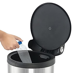 SIMPLYKLEEN Corinth 7.9-Gallon Round Stainless Steel Trash Can with Lid