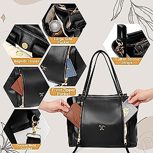 miss fong Diaper Bag Tote Leather Diaper Bag Backpack, Large Capacity Mommy Bag with Changing Pad,Mini Diaper Bag, Diaper Bag Bundle