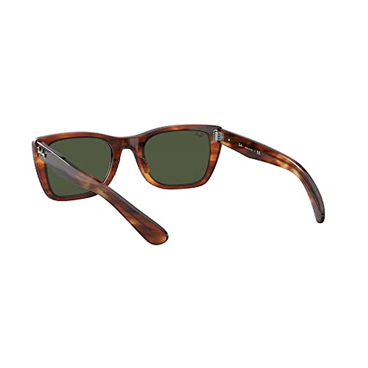 Ray-Ban RB2248 Caribbean Rectangular Sunglasses, Striped Havana/G-15 Green, 52 mm