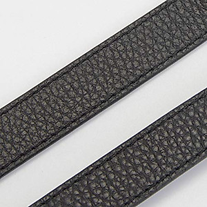 LIVE UP Full Grain Leather Adjustable Replacement Cross Body Purse Shoulder Strap Handbag Bag Wallet, 2/3” Wide (Black)