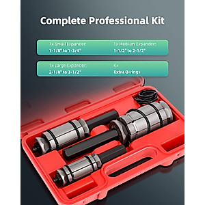 SCITOO 3-Pieces Pipe Expander Tool Set 1/18'' to 3-1/2'', Tail Pipe Expander Compatible with Most Vehicles and Trucks