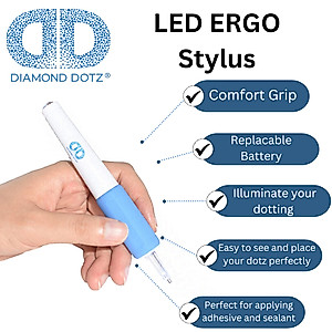 Diamond Dotz Accessories Ergo LED Stylus Diamond Painting Pen - Diamond Art Accessories, Gem Painting Pens with Light, Tools & Supplies for Crafting and Art Projects