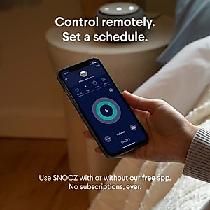 SNOOZ Smart White Noise Machine - Real Fan Inside for Non-Looping White Noise Sounds - App-Based Remote Control, Sleep Timer, and Night Light - Cloud