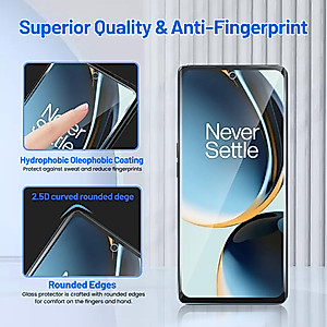 TQLGY 3 Pack Screen Protector for OnePlus Nord N30 5G with 3 Pack Camera Lens Protector, Ultra HD Tempered Glass, 9H Hardness, Anti-Scratch, Bubble Free, Easy Installation, Case Friendly