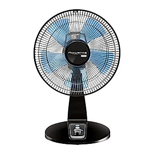 Rowenta Turbo Silence Table Fan 18 Inches Ultra Quiet Fan Oscillating, Portable, 4 Speeds, Manual Turn Dial, Indoor VU2631