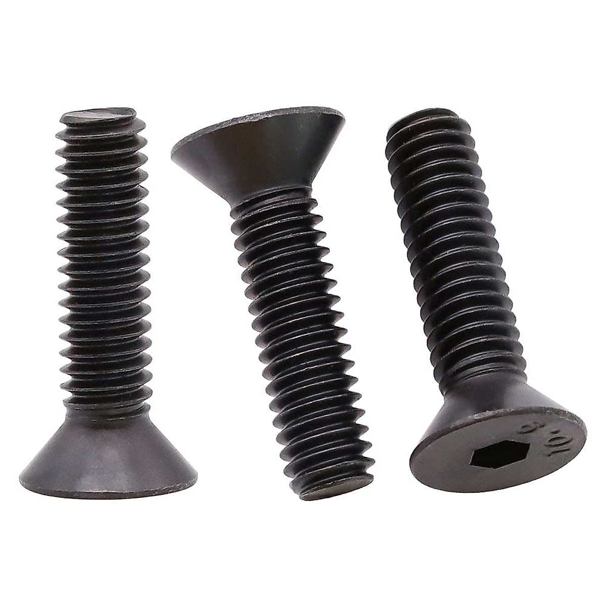 RoyceMart M6 x 20mm (30 Pack) Flat Head Socket Head Cap Screws, Grade 10.9 Black Oxide Finish, Machine Screws Full Thread Coverage