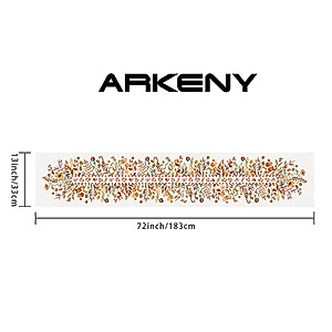 ARKENY Fall Thanksgiving Table Runner 13x72 Inches,Wildflower Leaves Floral Seasonal Burlap Farmhouse Indoor Outdoor Autumn Table Runner for Home AT489-72