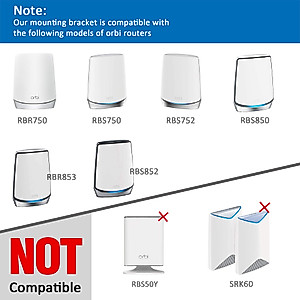 PETIMETI Wall Mount for Netgbear Orbi WiFi 6 Router with Sturdy Metal Stand Compatible Orbi WiFi 6 Router RBK753 RBK852 RBK853 RBS750 RBK752 RBK850 RBS750 RBS751(2 Pack)