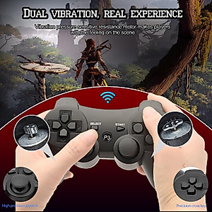 Eagolloar Wireless Controller for PS3, Dual Analog Bluetooth Rechargeable Game Controller for PS3 with Charging Cable,Dual Vibration