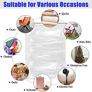 NVAAV 62x31 Inch Extra Large Clear Drawstring Plastic Bags 3 Pack(4 Mils), Dustproof Moistureproof Reusable Big Giant Luggage Storage Bag for Suitcase Garage Organizer, Blanket, Plush Toys