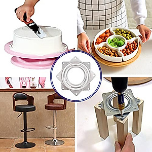 10Pcs 4-Inch Susan Turntable Bearings for Lazy Susans, Square Rotating Bearing Plates, Heavy-Duty Lazy Susan Hardware Swivel Plates, Perfect for Swivel Plates, Corner Cabinets, and Revolving Shelves