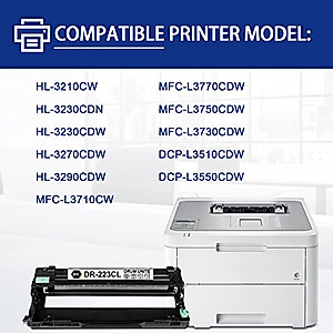 BERYINK Compatible High-Yield Drum Unit Replacement for Brother DR-223CL DR223CL DR-223 DR223 MFC-L3730CDW HL-3210CW HL-3230CDW HL-3270CDW HL-3290CDW DCP-L3550CDW MFC-L3770CDW Printer (1-Pack, Black)