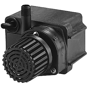 Little Giant PE-2F-PW 115 Volt, 1/40 HP, 300 GPH Submersible Direct Drive Pump for Small Ponds or Fountains with 15-Ft. Cord, Black, 566611