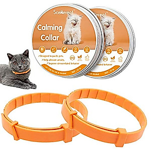 Calming Collar for Cats - 2 Pack Adjustable Natural Pheromone Kitten Collars Reduce Anxiety