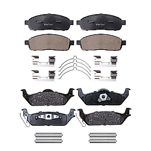 Detroit Axle - Brake Pads for 2004-2008 Ford F-150 Lincoln Mark LT, Ceramic Brake Pads w/Hardware Front & Rear 2005 2006 2007 Replacement Brakes