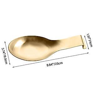 VanlonPro Stainless Steel Spoon Rest, Spatula Ladle Holder, Stainless Steel Utensil Spoon Rest Holder, Brushed Finish, Dishwasher Safe 9.8 x 3.7 Inch (Gold 2PCS)
