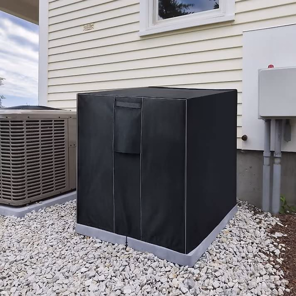 WLEAFJ Air Conditioner Cover for Outside Units, Heavy Duty AC Unit Cover Outdoor for Winter Fits up to 26 x 26 x 32 inches