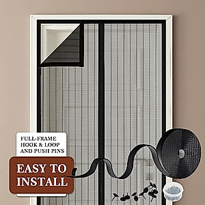 Yotache Magnetic Screen Door New Series Full Strip Magnets Fits Door Size 36 x 80, Screen Size 38" x 81" Full Frame Seal Reinforced Mesh Door Screen Magnetic Closure for Front Patio Back Door