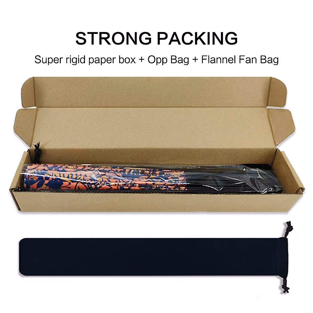 Raveahem UV Glow Rave Fan, Bamboo Folding Clack Hand Fan for Men Women (Wellen, Large 13")