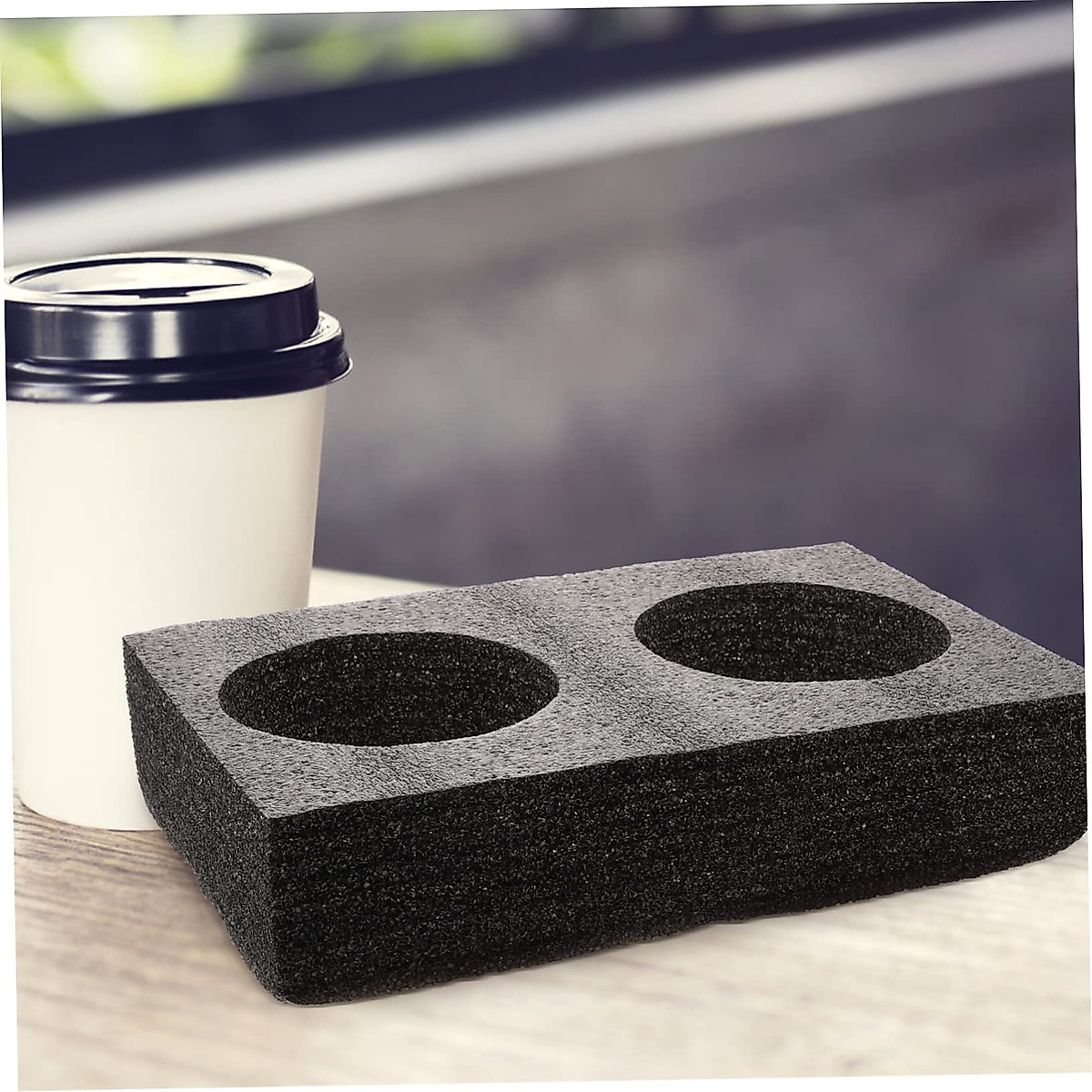 YARNOW 2pcs Takeaway Cup Holder Beer Pong Pool Float Door Dash Clip on Cup Holder Dish Carrier 2 Bowls Holder Tray Coffee Carrier Tray Reusable Drink Epe Pearl Cotton Refreshments Basket